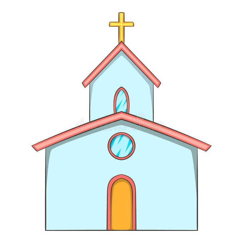 Church icon, cartoon style stock vector. Illustration of christ - 84154483