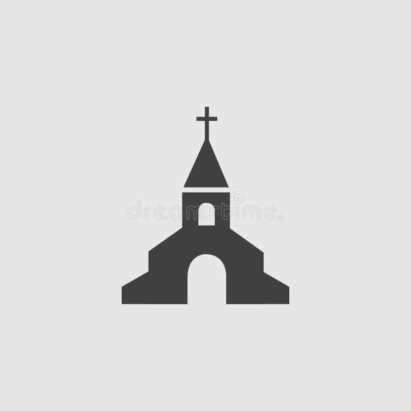 Church Icon in a Flat Design in Black Color. Vector Illustration Eps10 ...