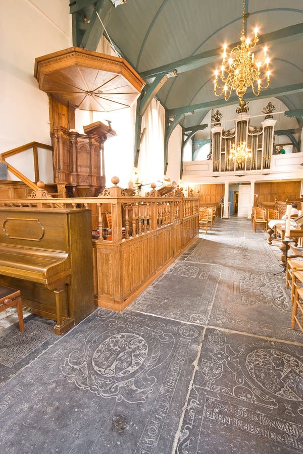 Church Interior with a 16th. Century Rare Pulpit Stock Image - Image of ...