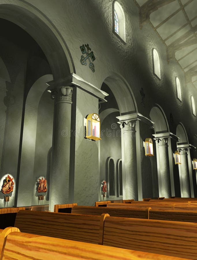 Church Interior stock illustration. Illustration of worship - 21336165