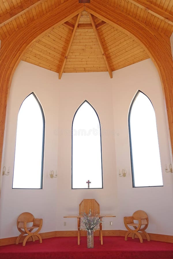 Church Interior - Altar and Windows Stock Image - Image of interior ...