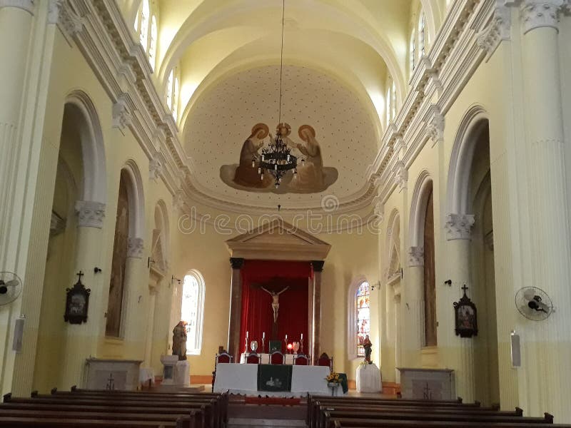 A Beautiful Catholic Church Stock Photo - Image of church, interior ...