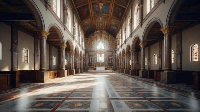 Empty Cathedral Hall Stock Illustrations – 238 Empty Cathedral Hall ...