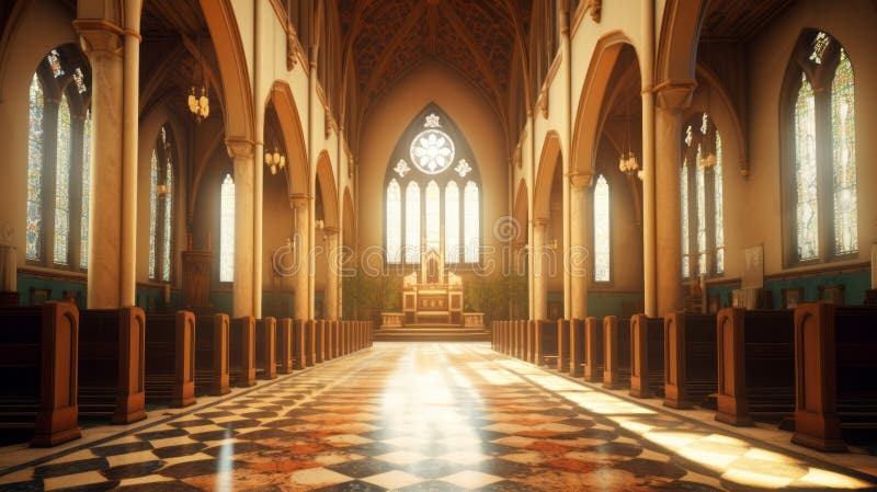 Empty Cathedral Hall Stock Illustrations – 238 Empty Cathedral Hall ...