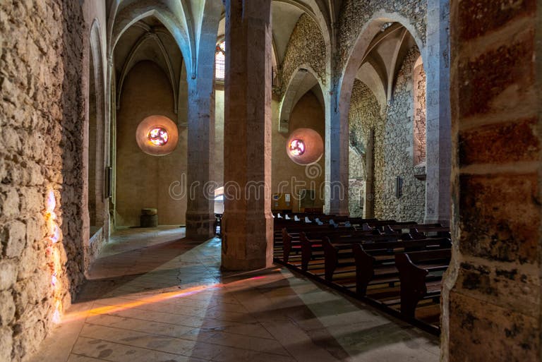 Church Interior, Perouges, France Stock Photo - Image of village ...