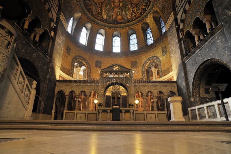 Church Interior with Marble on the Floor Stock Image - Image of long ...