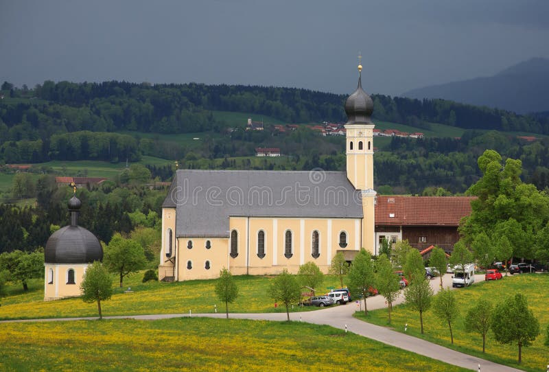 Church in Irschenberg stock image. Image of scenic, range - 24997095