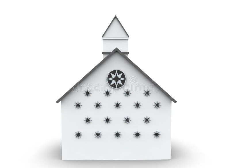Church Isolated on a White Background 3d-rendering Stock Illustration ...