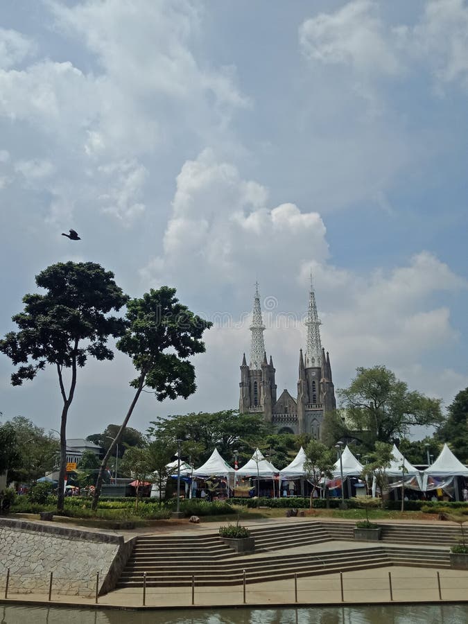 Church Katedral Jakarta editorial stock photo. Image of building ...