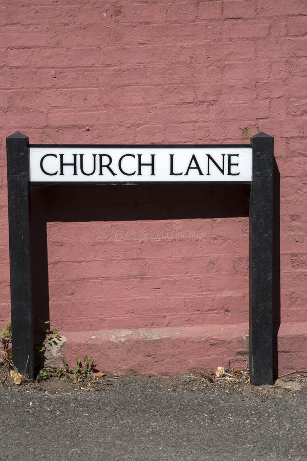 Church Lane Road Sign stock image. Image of church, wall - 191723655
