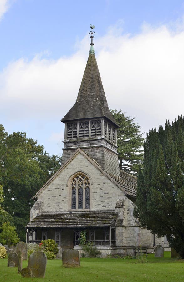 Church at Leigh in Surrey. England Stock Photo - Image of graveyard ...