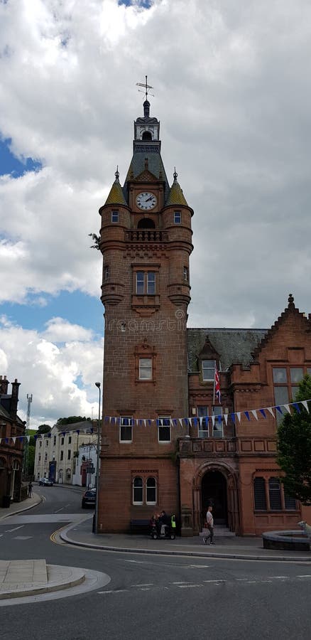 Church in Lockerbie Scotland. Red Sandstone Editorial Photo - Image of ...