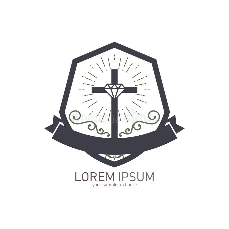 Church Logo. Cross and Diamond. Stock Vector - Illustration of faith ...