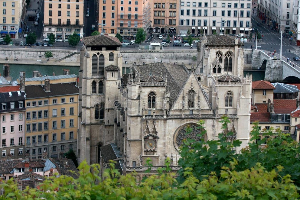 Church in Lyon stock image. Image of french, spire, architecture - 11267065