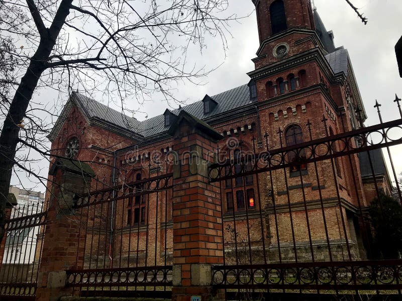 The Church is Made of Red Brick. Stock Image - Image of brick, church ...