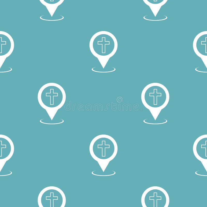 Church Map Pointer Pattern Seamless Blue Stock Vector - Illustration of abstract, element: 102072685