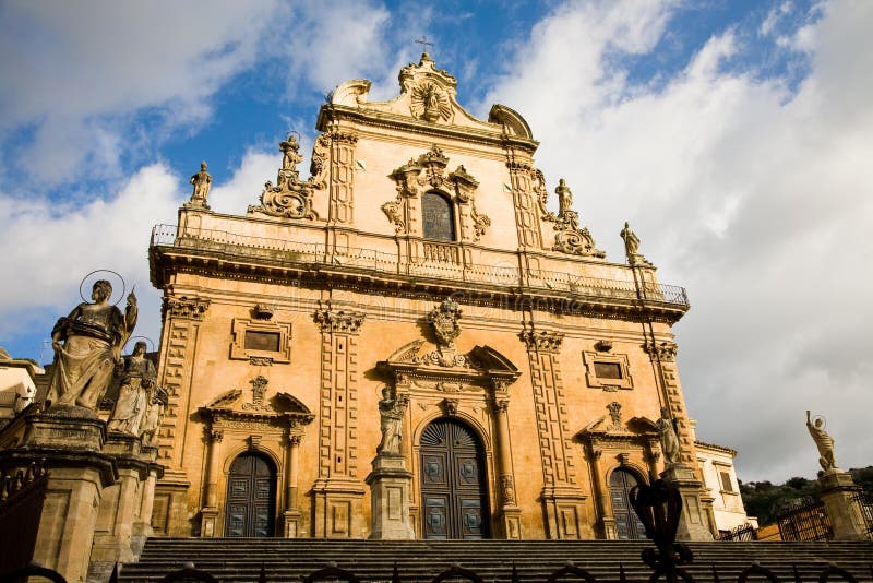 Church of Modica in Sicily (Italy) Stock Image - Image of white ...