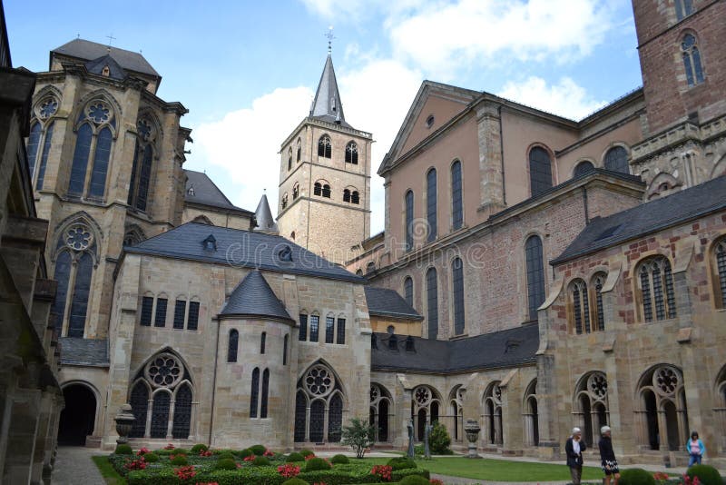 Church and Monastery in Trier Editorial Photo - Image of garden ...