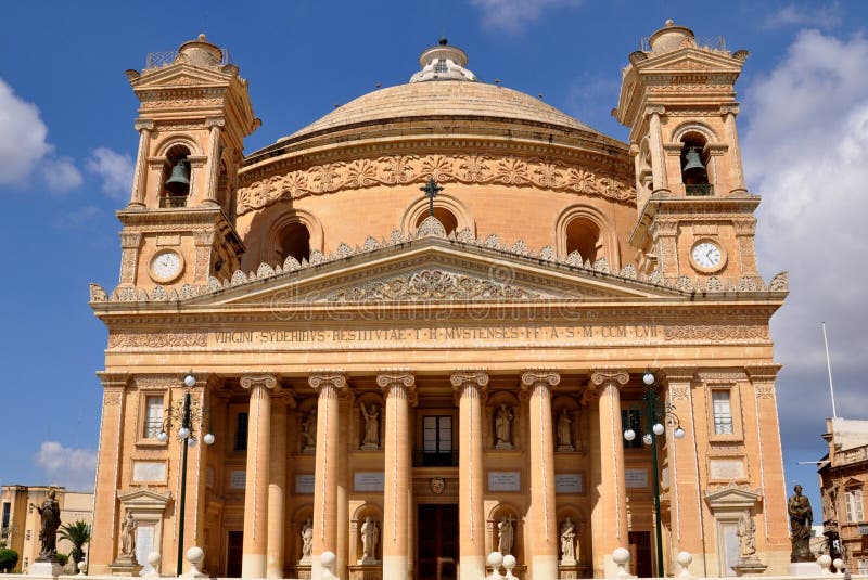 Mosta Dome Cathedral - Malta Stock Image - Image of dome, basilica ...