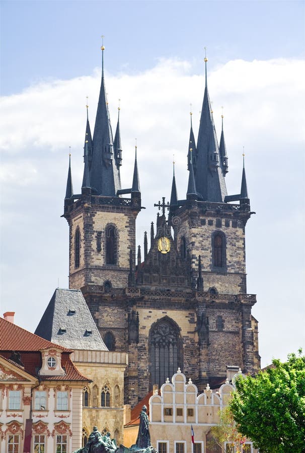 The Church of Mother of God before Tyn Stock Image - Image of republic ...