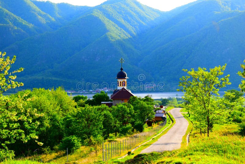 Church in the mountains stock image. Image of visitromania - 184250715