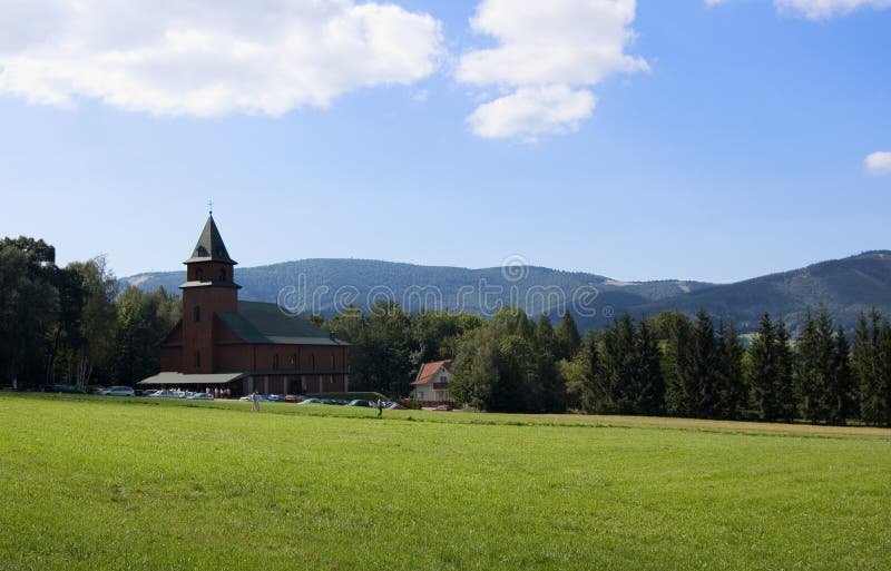 Church in mountains stock image. Image of mountains, countryside - 6278233