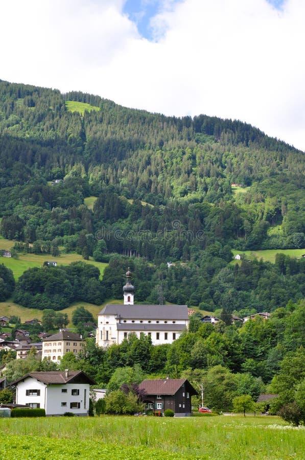 Church in mountains stock photo. Image of austrian, estate - 333355938