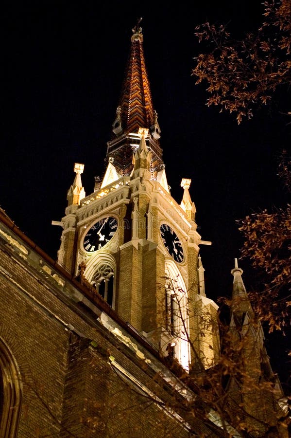 Church at Night stock image. Image of night, time, city - 2365641