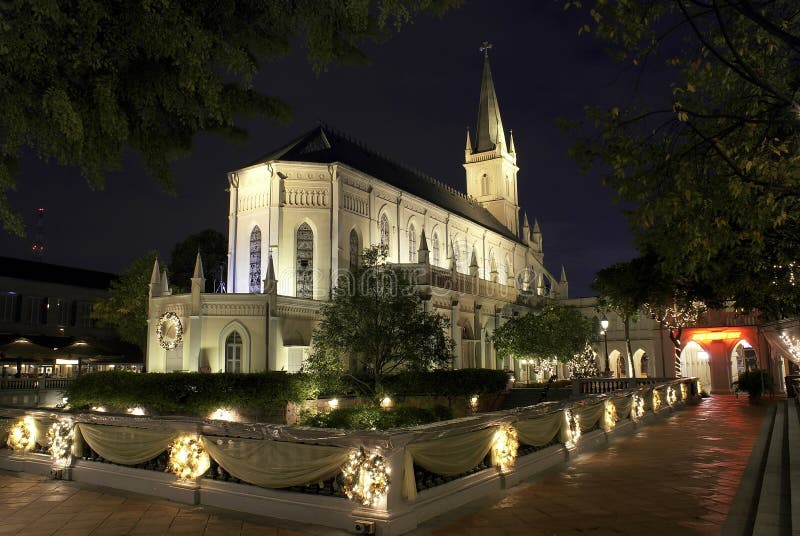 Church at night stock photo. Image of christmas, scene - 3916242
