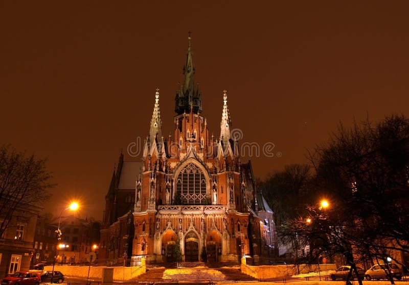 Church at night stock photo. Image of gothic, historic - 7994128