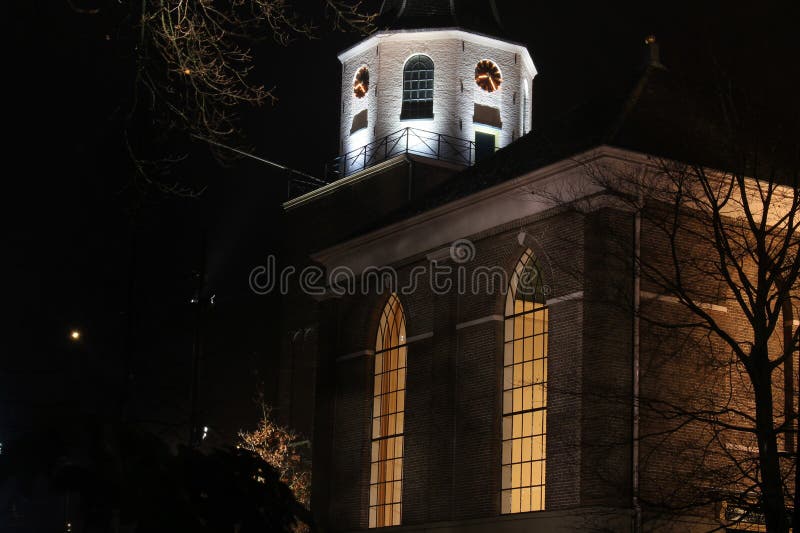 Church in night stock photo. Image of church, city, emmen - 109128400