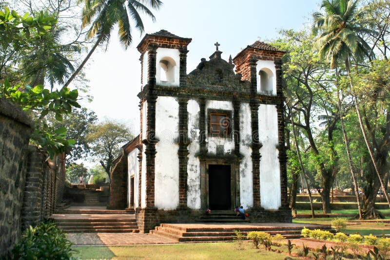 Church in Old Goa city stock image. Image of religion - 25571665