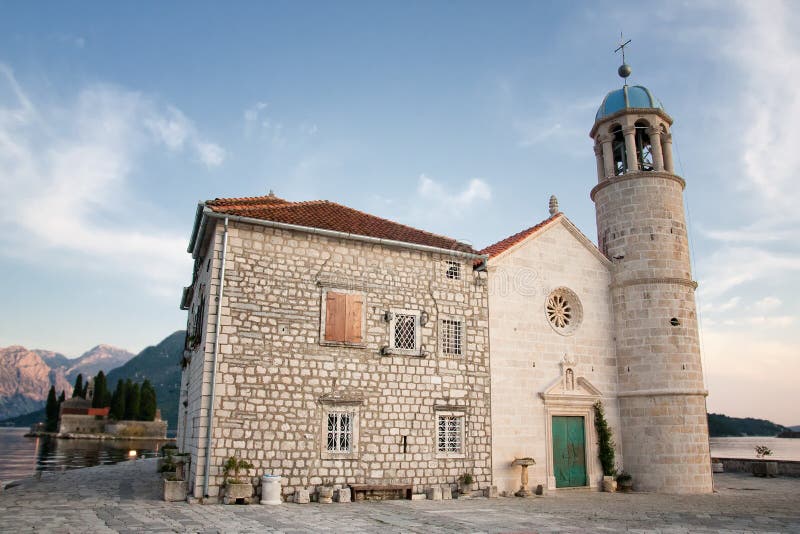 Church on One of the Perast Islands, Montenegro Stock Photo - Image of ...
