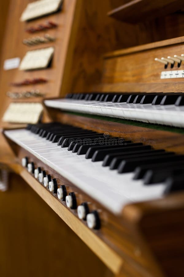 Church organ keyboard stock image. Image of instrument - 73840621