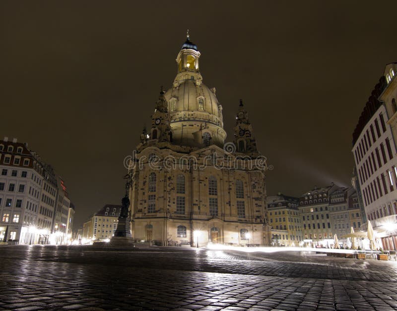Church of Our Lady by Night Stock Image - Image of history, spot: 28843109