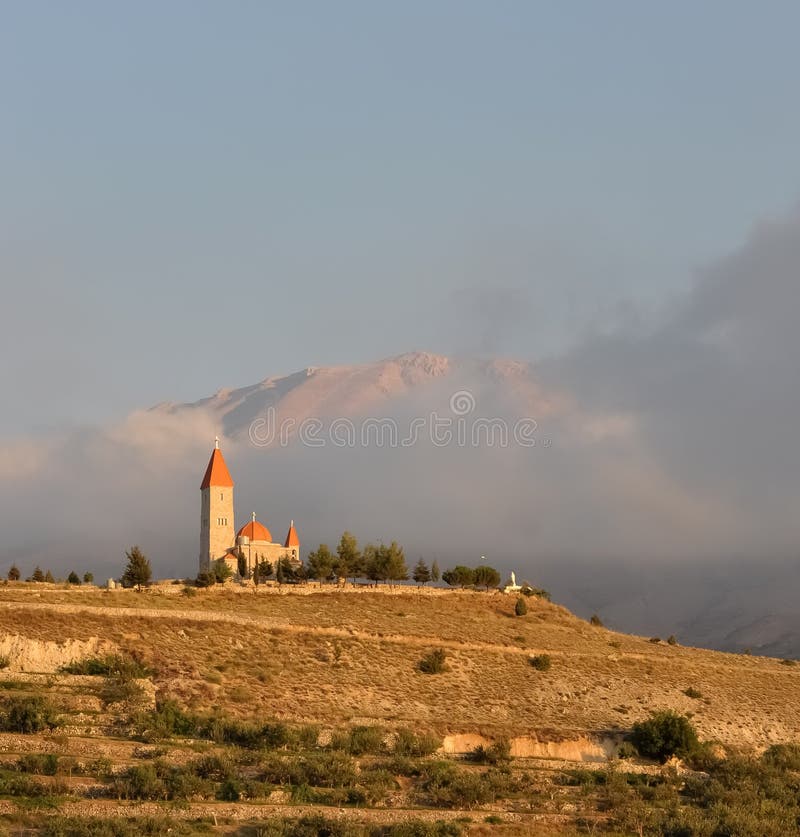 A Church over the hill stock image. Image of mountain - 26386713