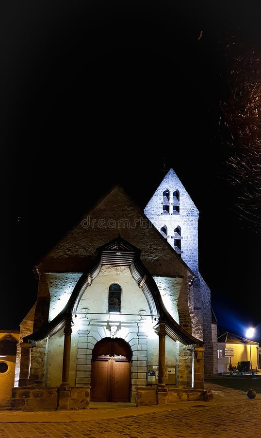 Church over the night stock image. Image of light, landmark - 142735525