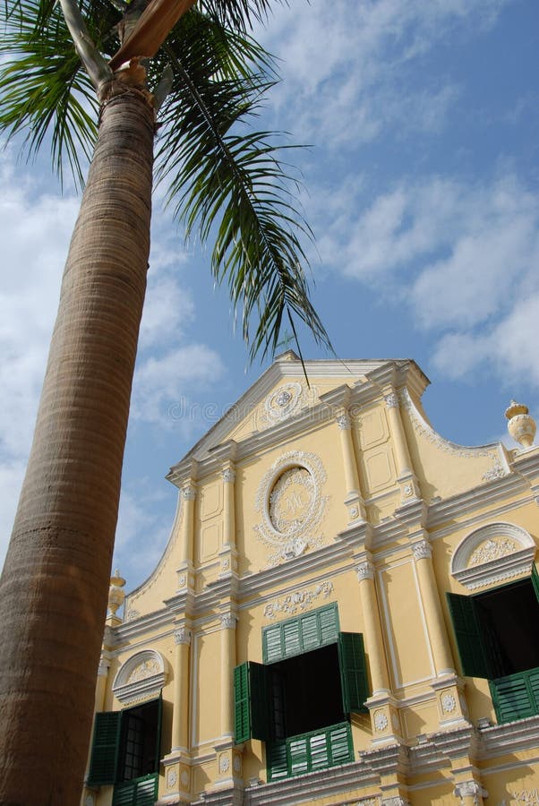 Church and palm tree stock image. Image of architectural - 1956905