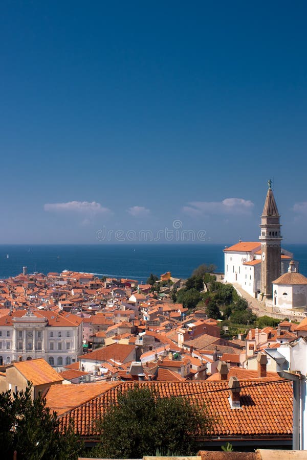 Church in Piran stock photo. Image of boat, arch, alpine - 10816504