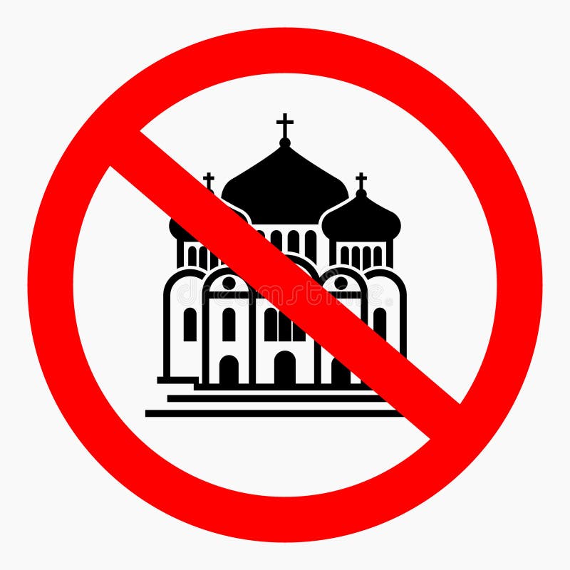 Church prohibition sign stock vector. Illustration of tourist - 270785595