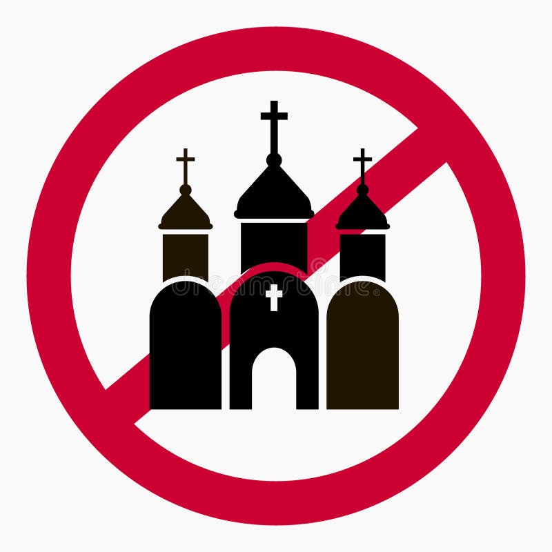 Church prohibition sign stock vector. Illustration of baptism - 270785641