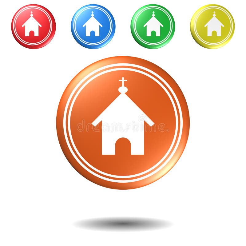 Church Push Button Set,3D Illustration Stock Illustration ...