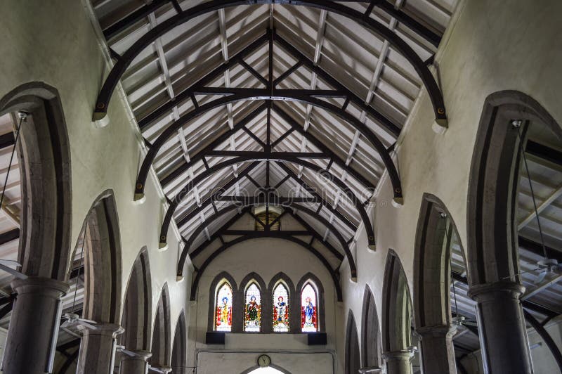 Arc ceiling of a church stock image. Image of stained - 43156273