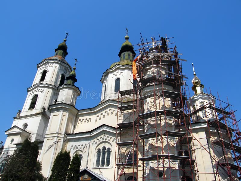 Church under construction stock image. Image of concrete - 11388477