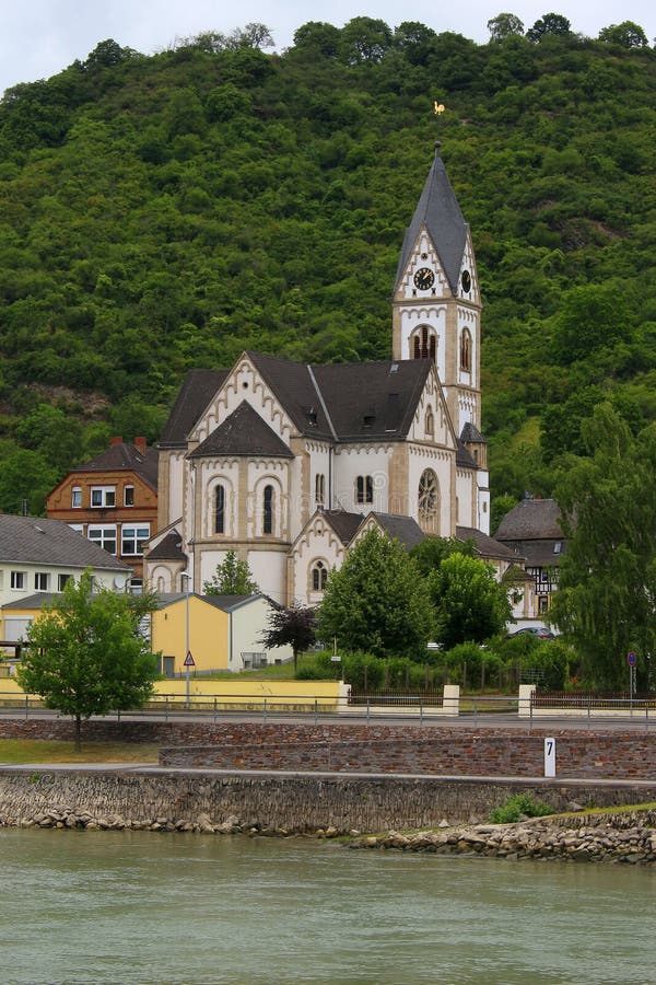 Church on the Rhine stock photo. Image of faith, rooster - 57294352