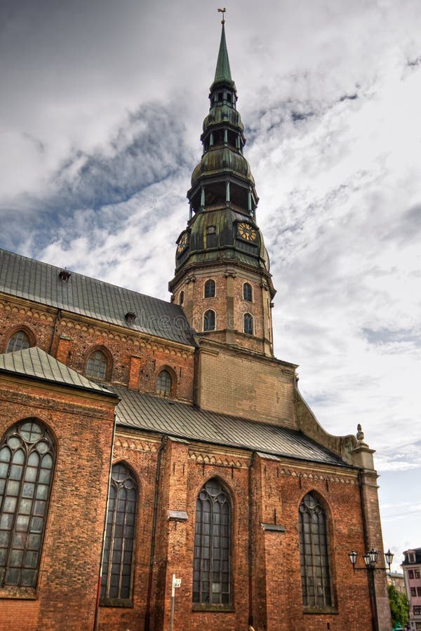 Church in Riga stock image. Image of clock, holy, historic - 11752709