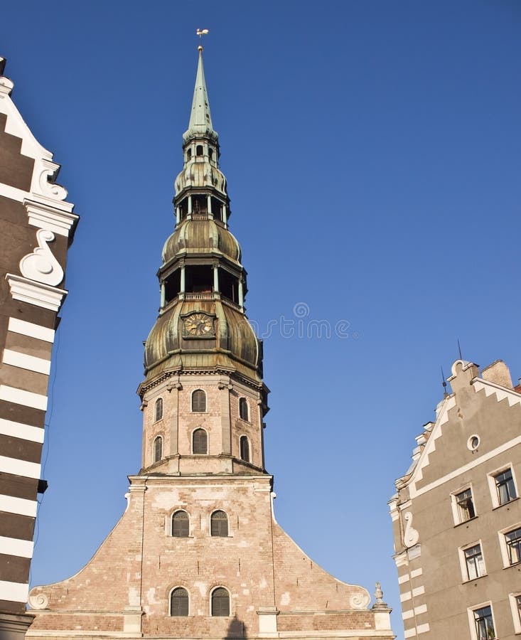 Church in Riga stock image. Image of town, blue, trip - 16182475