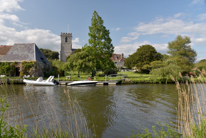 Church beside River Frome in Wareham Editorial Photo - Image of ...