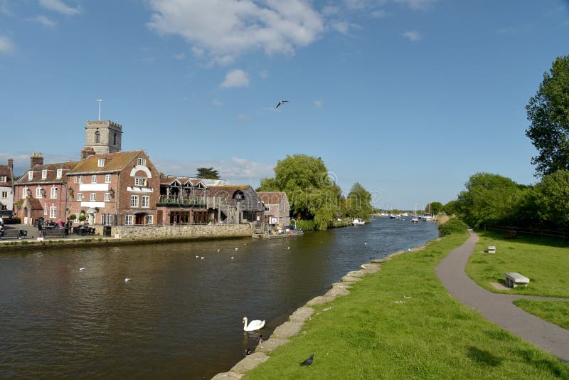 Church beside River Frome in Wareham Editorial Image - Image of tourism ...