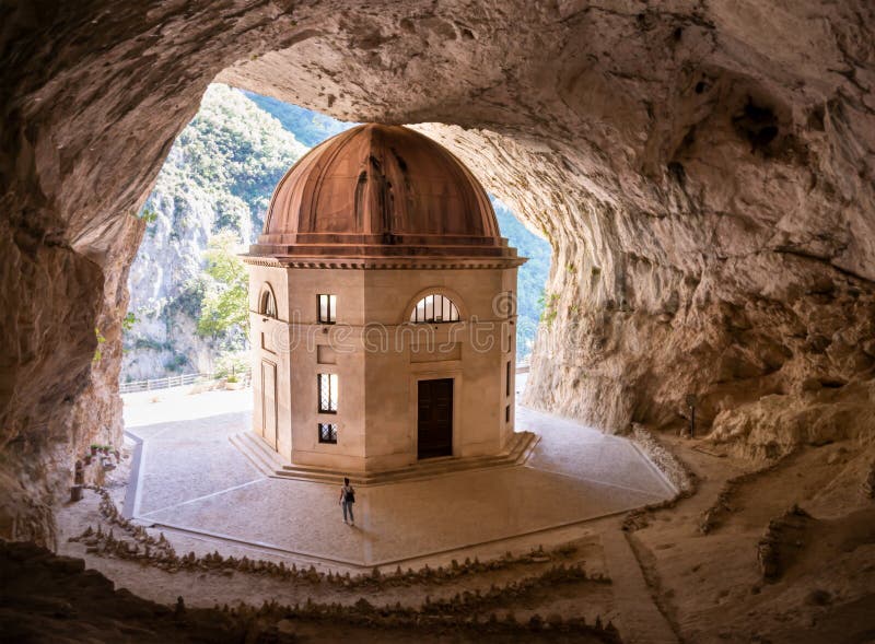 Church in a Rock, Catholic Octagonal Chapel in Italy Editorial ...